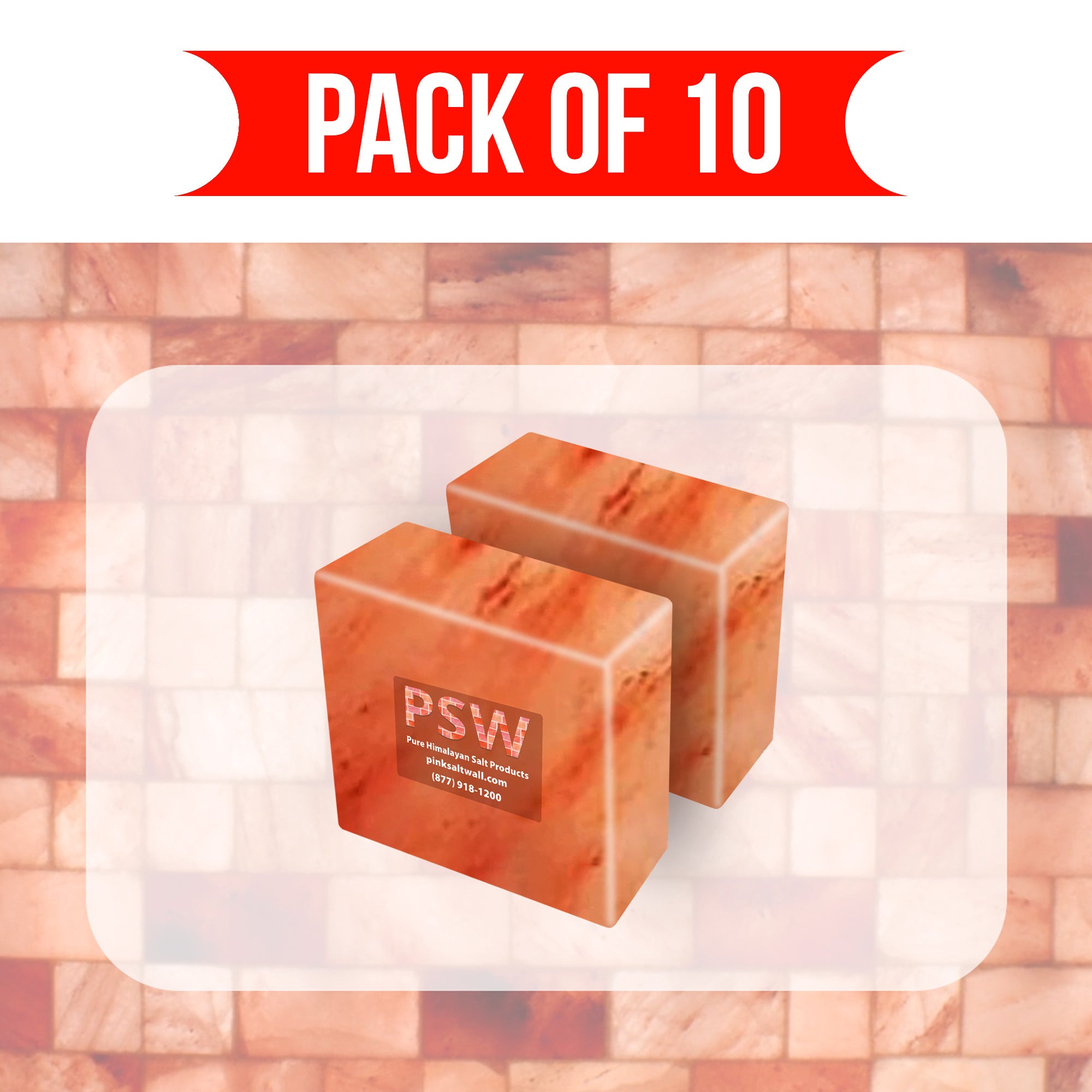 Himalayan Salt Blocks 4"(L) x 4"(W) x 2"(H) - Pink Salt Wall