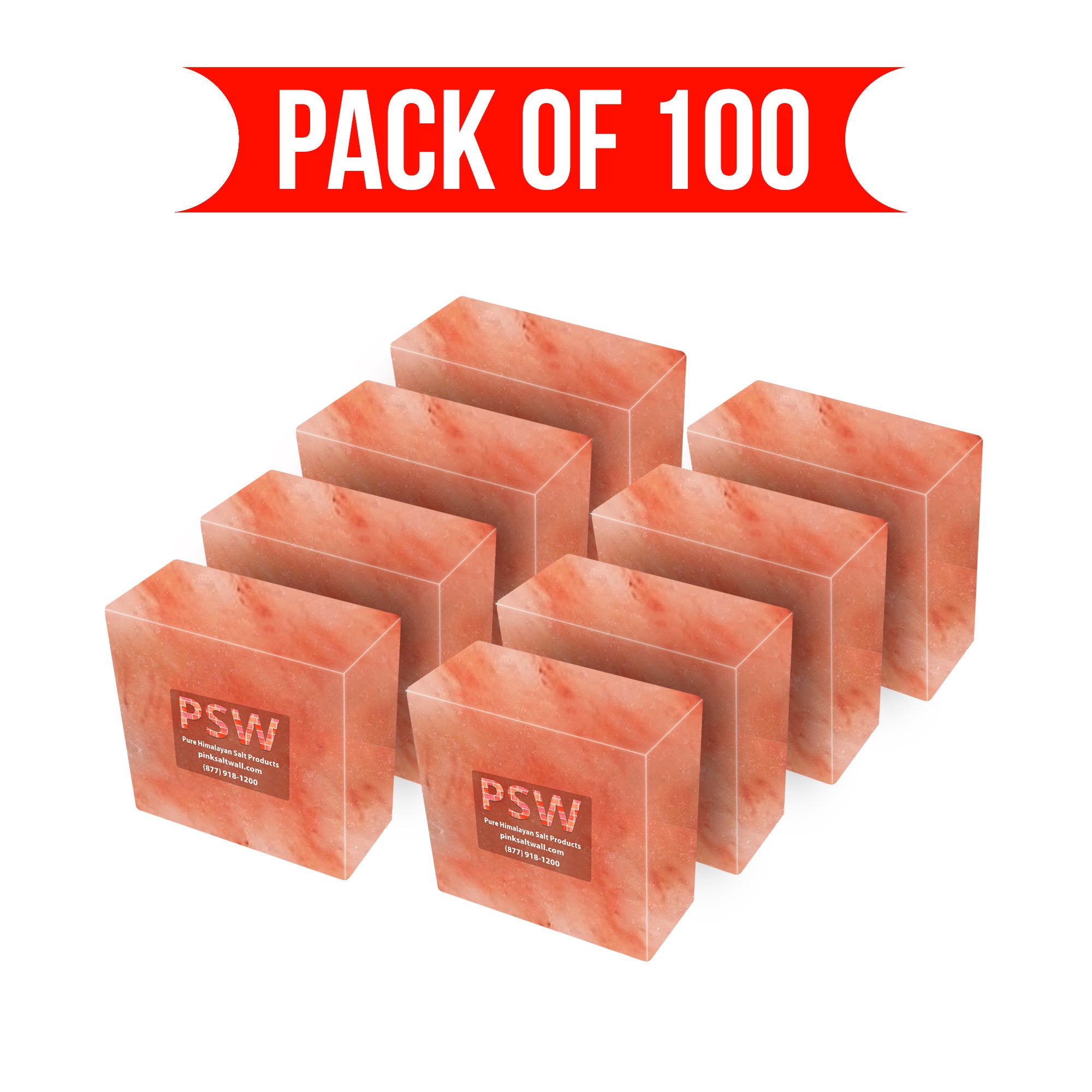 Himalayan Salt Blocks 4"(L) x 4"(W) x 2"(H) - Pink Salt Wall