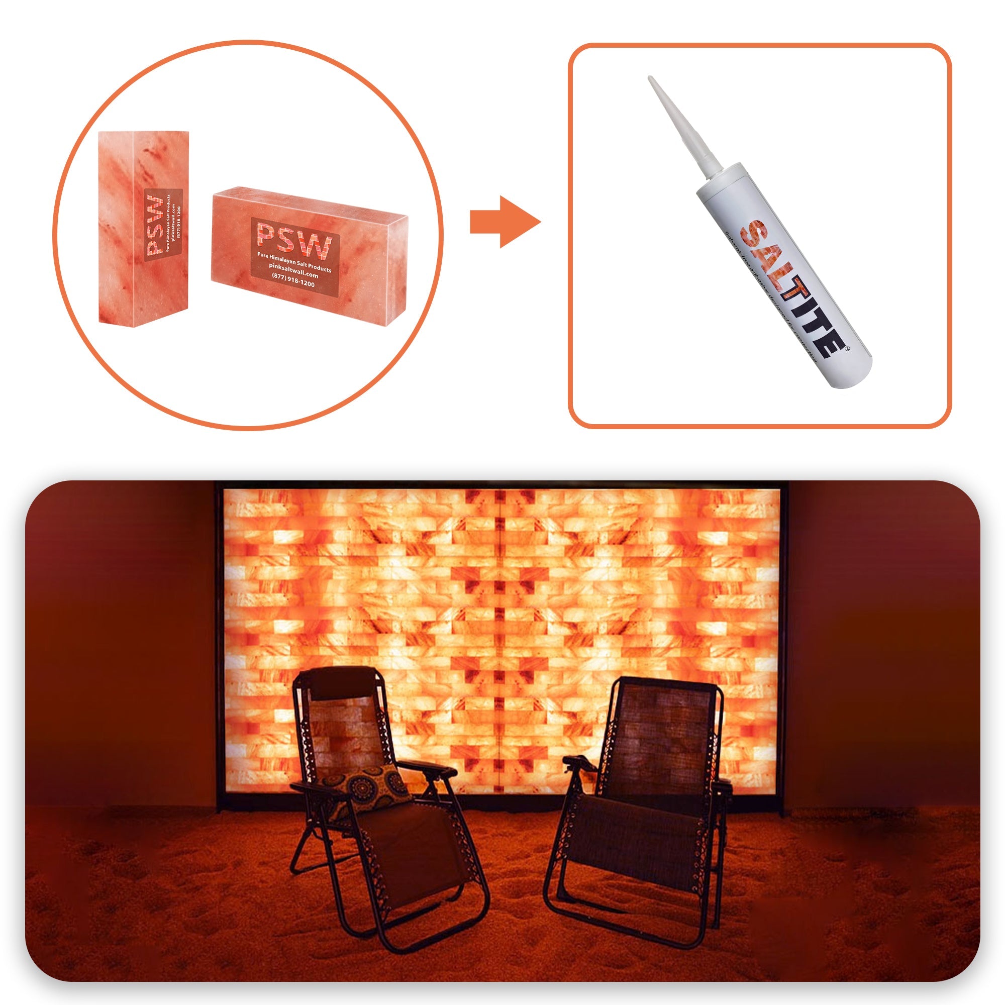 Himalayan Salt Bricks, Tiles Salt Blocks and Lamps - Pink Salt Wall