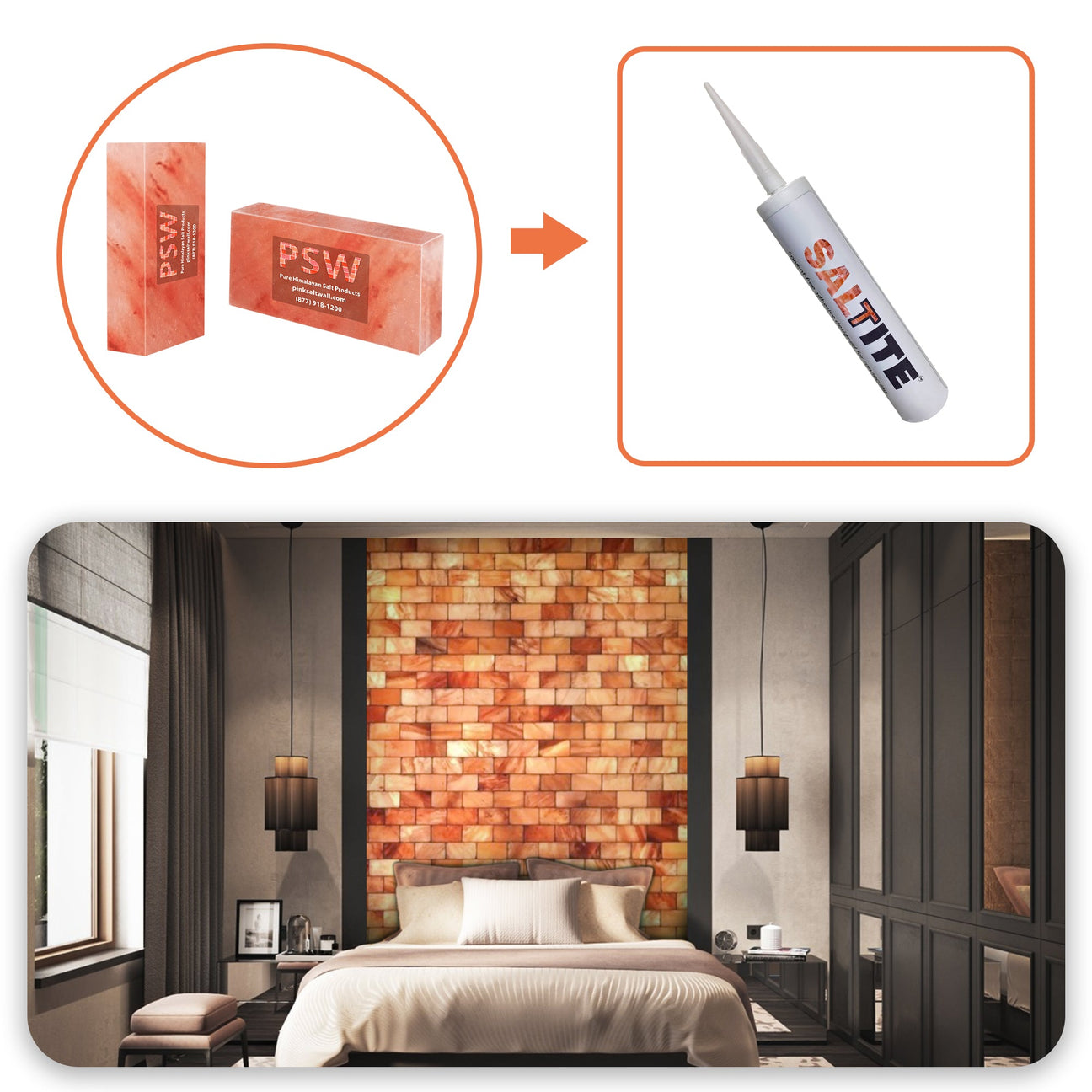 Himalayan Salt Bricks Wall for Sauna - Pink Salt Wall