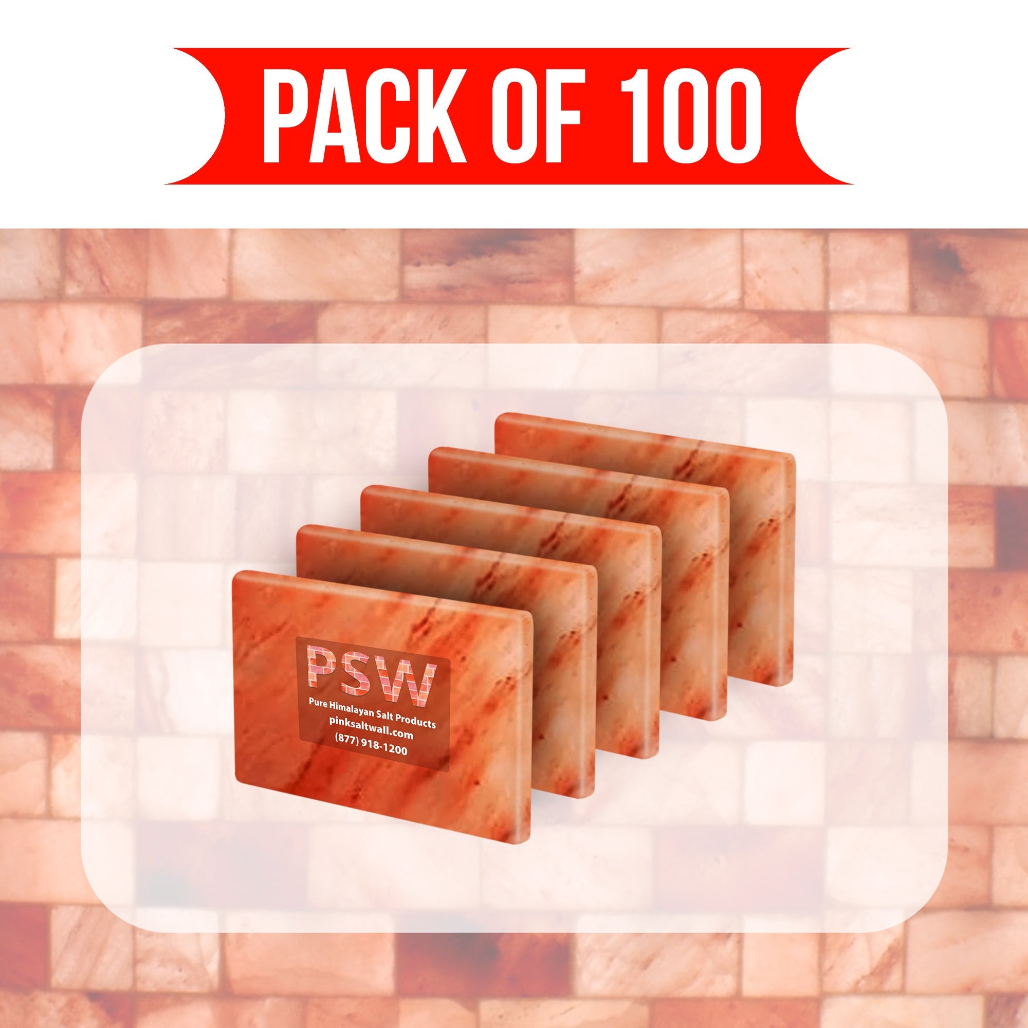 Himalayan Salt Wall Fingo Tile (12" x 8" x 1") - Pink Salt Wall