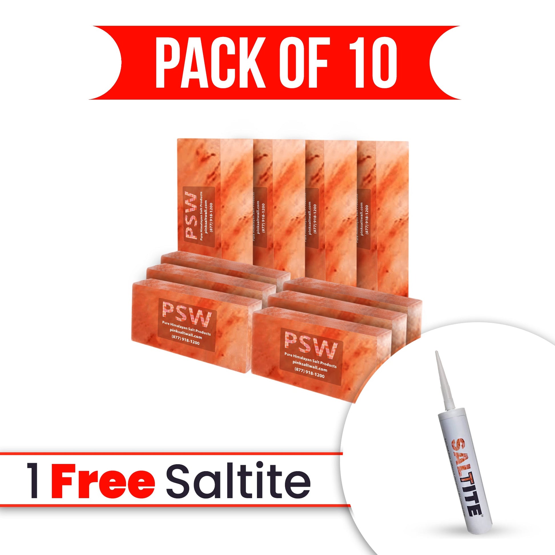 Himalayan Salt Bricks 8" x 4" x 2" Pack of 10 With Free Saltite – Pink ...