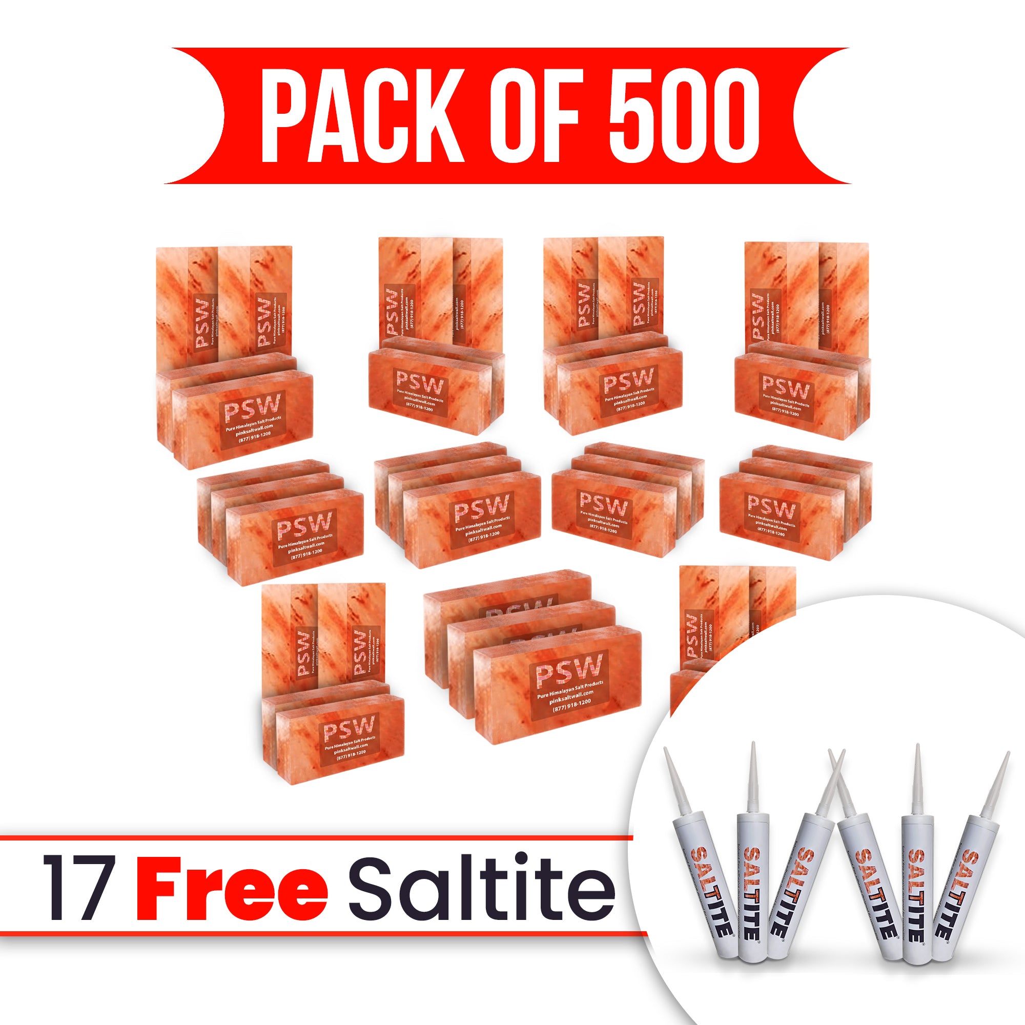 Himalayan Salt Bricks 8" x 4" x 2" Pack of 500 With 17 free Saltite ...